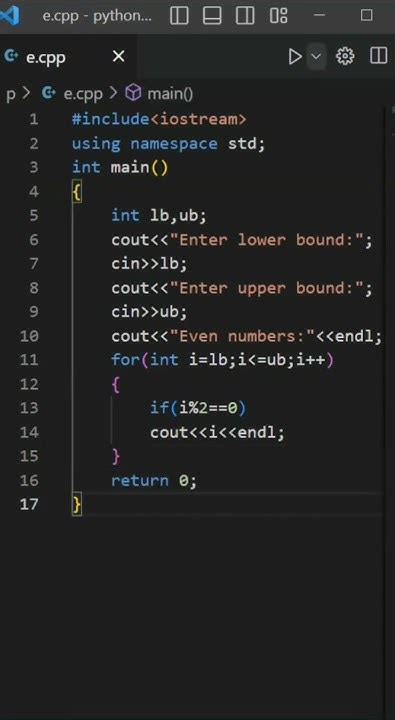 C Program To Print Even Numbers In Given Range Youtube