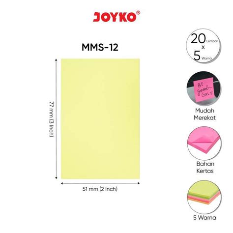 Promo Memo Stick Kertas Memo Tempel Sticky Note Joyko MMS 12 Diskon 5