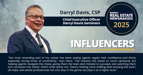 Real Estate Speaker And Coach Darryl Davis Named A Top Influencer And
