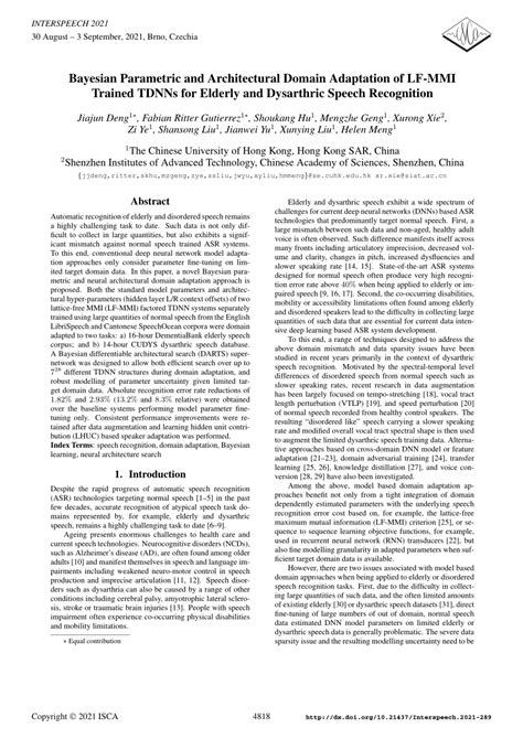 Pdf Bayesian Parametric And Architectural Domain Adaptation Of Lf Mmi