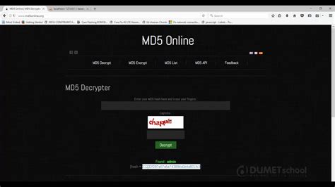 Cara Decrypt Atau Menampilkan Password Md5 Youtube