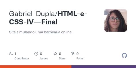 GitHub Gabriel Dupla HTML E CSS IV Final Site Simulando Uma