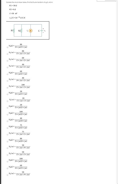 Solved Consider The Circuit Shown Below Find The Fourier Chegg