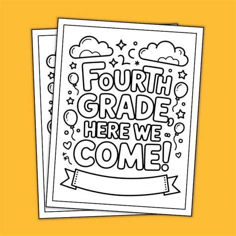 Back To School 4th Grade Coloring Sheets First Day Of Fourth Grade