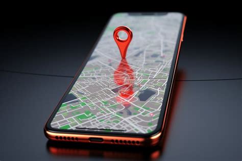 Navigation Concept 3d Smartphone Features Striking Red Map Pointer
