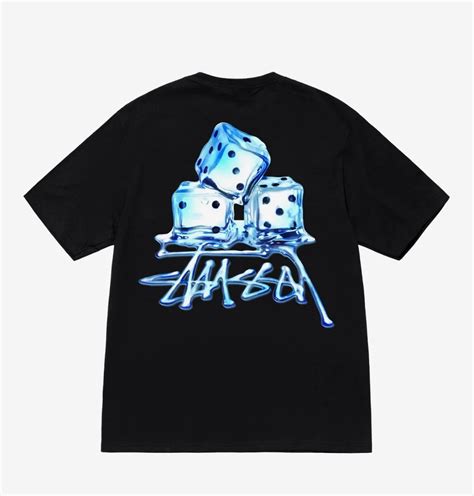 Stussy 스투시 실시간 인기 스타일 스투시 멜티드 티셔츠 블랙 온더룩