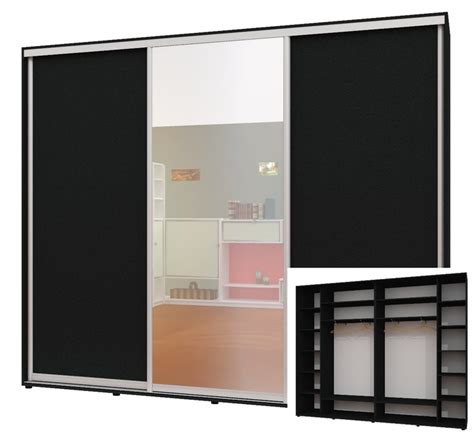 Шафа купе тридверна Алекса 280 45 250 см Антрацит 3 двері ДСП Дзеркало ДСП Люкс 147 купити