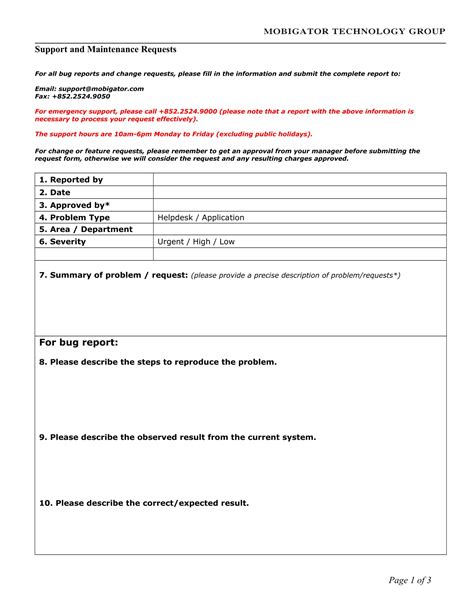 11 Bug Report Templates Pdf Doc Xls