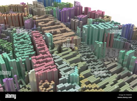 Colorful 3d Rendering Geometric Structure Block Illustrations Of Shape Composition For