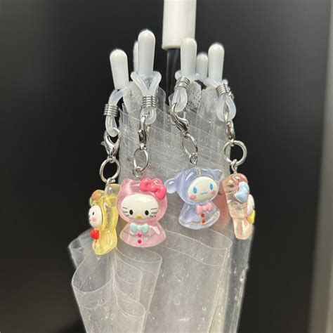 우산 팬던트 내우산 표식 귀여운 악세사리 참 키링 파츠 비옷입은 캐릭터 4종 에이블리