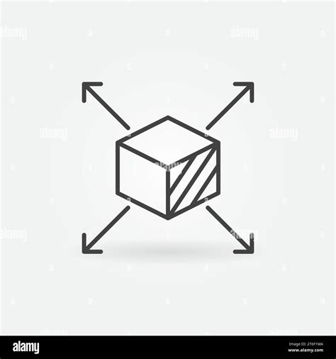 Cube Scale With Arrows Vector Scalability Concept Linear Icon Or Symbol Stock Vector Image And Art