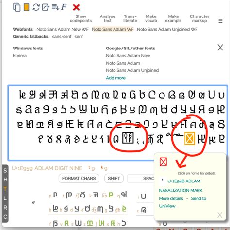 Help For Using The Font Preview