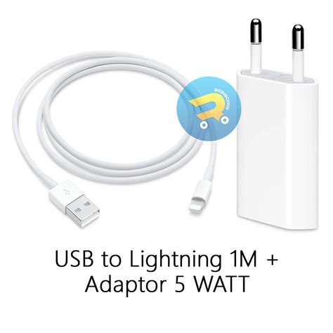 Jual Kabel Ip Adaptor 5w 1 Paket Charger Ip Kabel Data Ip Cas