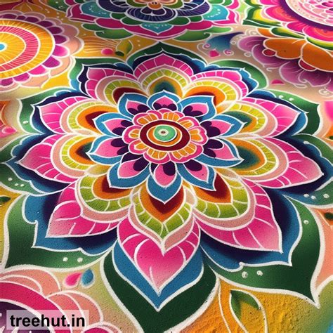 Colorful Rangoli Designs Patterns On The Floor Free Diwali Decorations