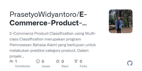 github prasetyowidyantoro e commerce product classification using