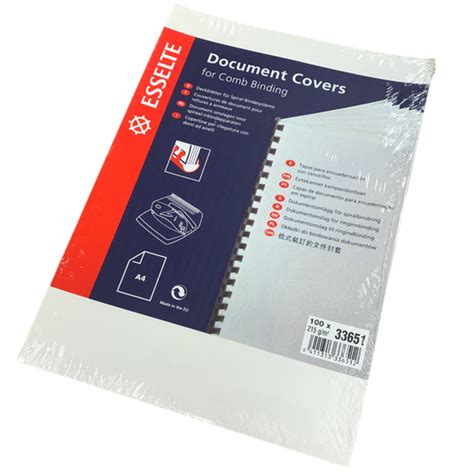 Esselte A4 Gloss White Binding Covers 215gsm Special Trade Pack 1000