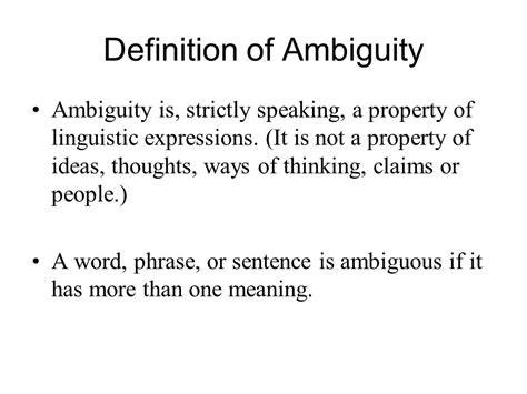 Ambiguous Definition