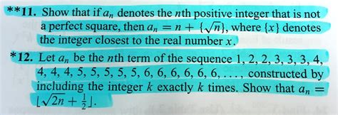 SOLVED 11 Show That If An Denotes The Nth Positive Integer That Is Not A Perfect Square