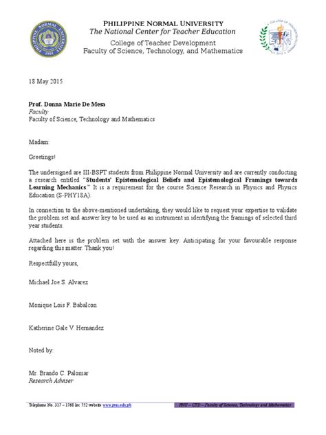 Letter For Validation Science Education Science Free 30 Day Trial