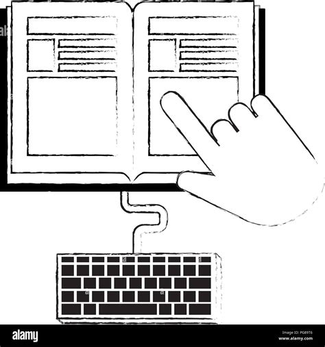 Electronic Book With Hand And Keyboard Vector Illustration Design Stock Vector Image And Art Alamy