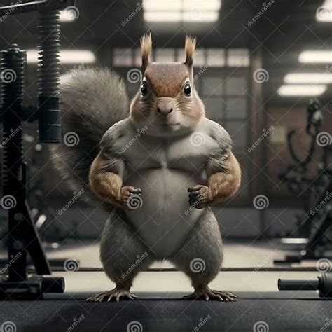 A Buff Squirrel At The Gym Stock Illustration Illustration Of Gymnasium 280905321