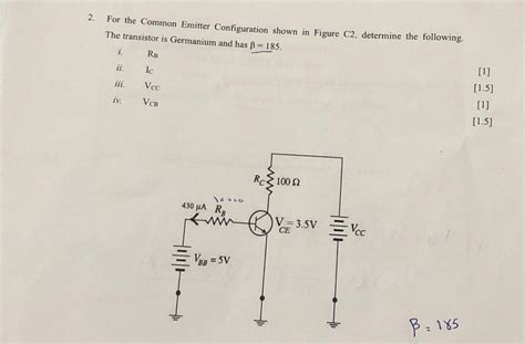 Solved For The Common Emitter Configuration Shown In Figure Chegg Com