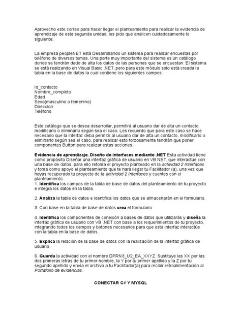 Conectar Base De Datos Con Mysql Modificar Borras Dar De Alta Pdf