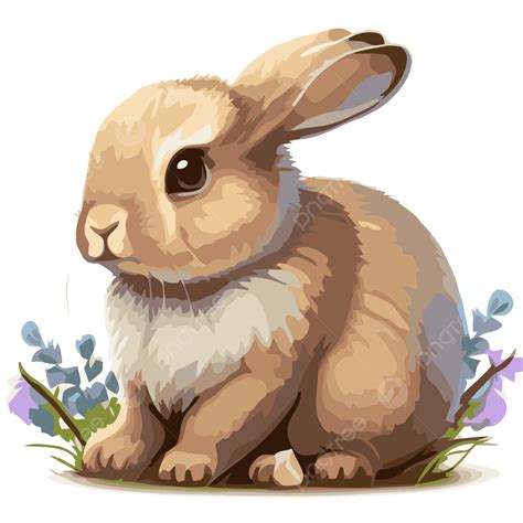 토끼 무료 벡터 스티커 클립 아트 흰색 배경 만화에 꽃과 애니메이션 토끼 토끼 상표 클립 아트 Png 일러스트 및 벡터 에 대한 무료 다운로드 Pngtree