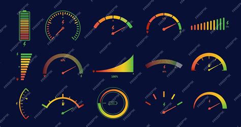 Electric Car Gauge Scales Energy Meter Battery Power Level Indicator