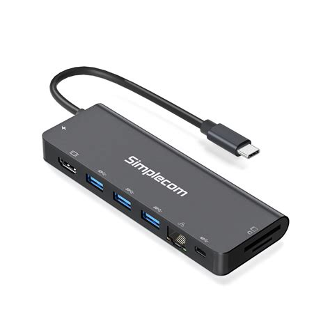 Simplecom Cht590 Usb C Superspeed 9 In 1 Multiport Docking Station Hdmi 2 0