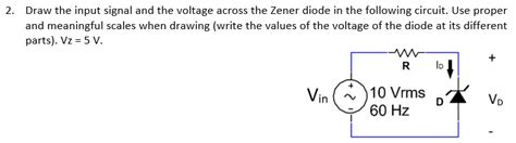 Draw The Input Signal And The Voltage Across The Zener Diode In The Following Circuit Use