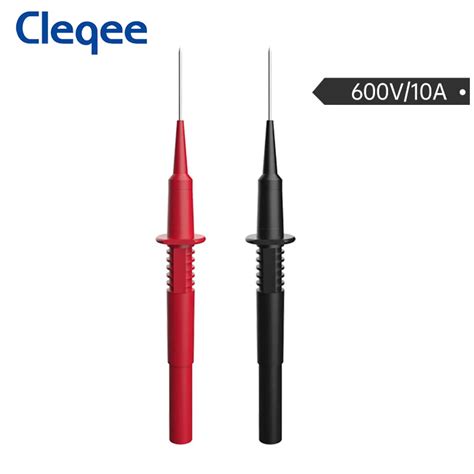 Cleqee P5008 2pcs 멀티 미터 테스트 프로브 절연 피어싱 바늘 비파괴 레드블랙기구 부품 And 액세사리