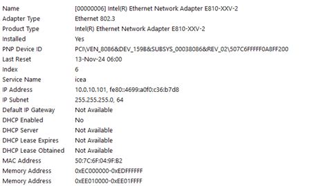 The Network Interface Intelr Ethernet Network Adapter E810 Xxv 2 4 Has Begun Resetting