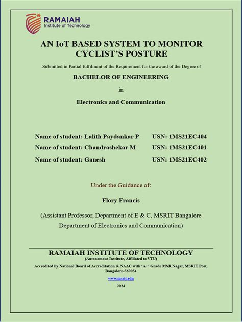 An Iot Based System To Monitor Cyclists Posture Pdfff Pdf Internet Of Things Microcontroller