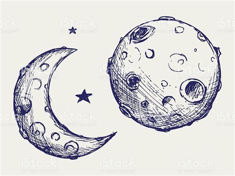 Moon And Lunar Craters Doodle Style Dibujos De La Luna Dibujos De