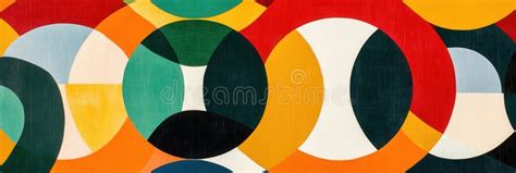Vibrant Geometric Composition Featuring Interlocking Circles In Bold