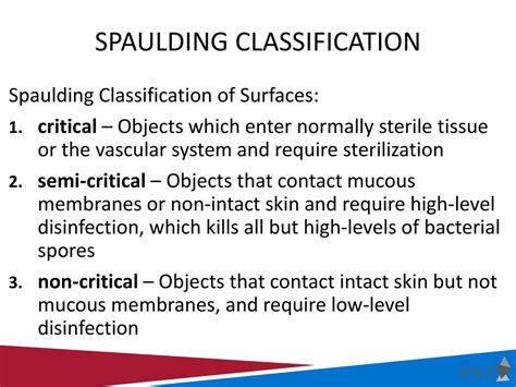 Spaulding Classification Chart Ponasa
