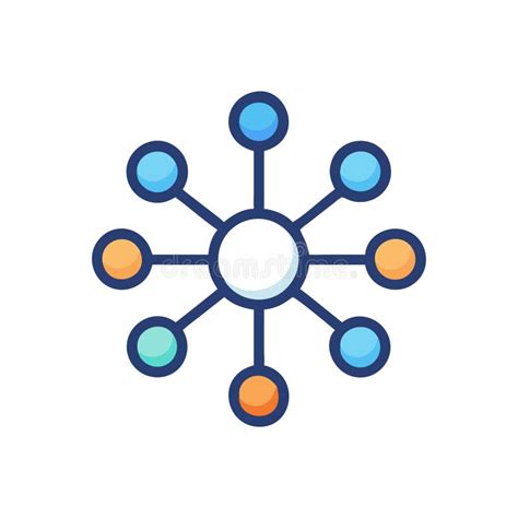 Stylish Network Node Icon Design Stock Illustration Illustration Of