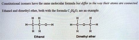 Constitutional Isomers Have The Same Molecular Formula But Differ In The Way Their Atoms Are