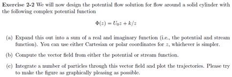 solved exercise 2 2 we will now design the potential flow