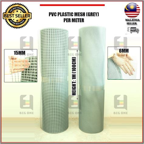 1 Meter Grey Pvc Mesh Plastic Mesh Netting Jaring Plastik Kelabu