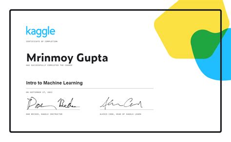Mrinmoy Gupta Completed The Intro To Machine Learning Course On Kaggle