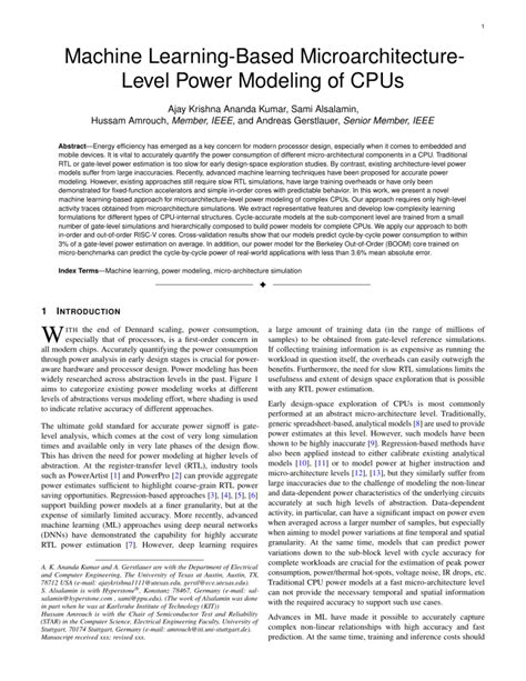 Machine Learning Based Microarchitecture Level Power Modeling Of Cpus