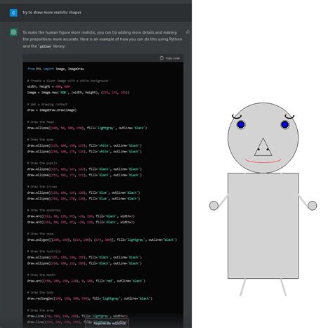 ChatGPT Draw A Human In Python OpenCV Please Draw Detailed Human No Draw An Attractive And