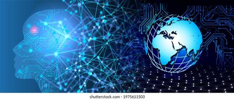 Abstract Cogs Binary Technology Background Polygon Stock Illustration