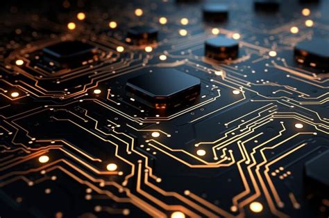 Premium Ai Image Complex Circuitry Patterns Etched Onto A Sleek Met
