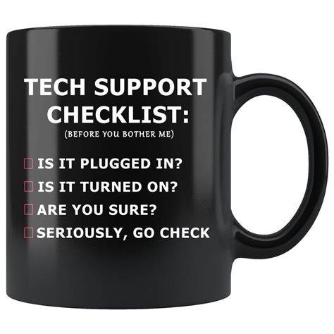 Tech Support Checklist Mug Helpdesk Mug Sysadmin Mug System Etsy