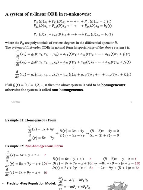 Lecture 15 16 System Of 1st Order Odes Pdf Ordinary Differential Equation System Of