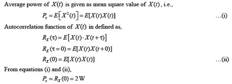 The Autocorrelation Function Rx Andtau Of A Wide Sense Stationary