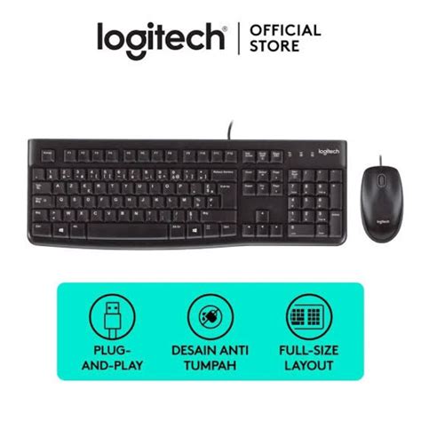 Keyboard Mouse Logitech Combo Mk120 Original Shopee Malaysia